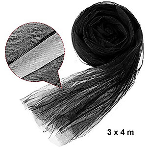 Zonon Insect Netting Garden Mesh Netting Fly Bird Net Barrier Hunting Blind Plant Protecting (Black, 3 x 4m)