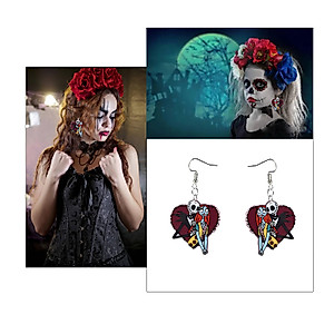 Halloween Night Before Christmas Jack and Saly Horror Earrings Stud for Women Gift