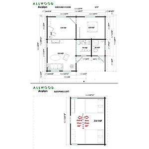 Allwood Avalon Cabin Kit | 540 SQF + Loft (Double Glass Windows and Doors)