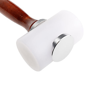 LuckyHigh 2 Type Nylon Hammers Leather Carving Mallets Wood Handle for DIY Stamping Sew Leather Cowhide (2 Pack)