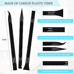 Non-Scratch Plastic Scraper Tool Carbon Fiber Plastic Cleaning Scraper Tool Pen-shaped Scraper Tool Stiff Scraper Cleaning Tool for Kitchen Sticker Scratch Cleaning (6, Mixed Color)