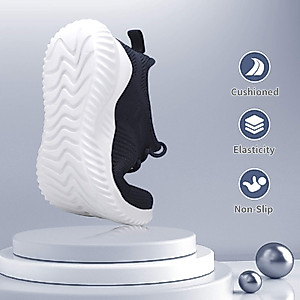 Flysocks Slip On Sneakers for Women-Fashion Sneakers Walking Shoes Non Slip Lightweight Breathable Mesh Running Shoes Comfortable Navy 6.5