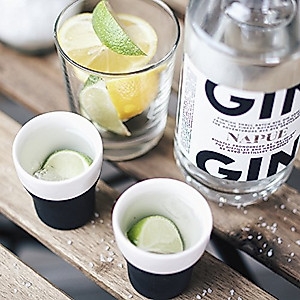 Magisso Line Shot Glass, Black/White