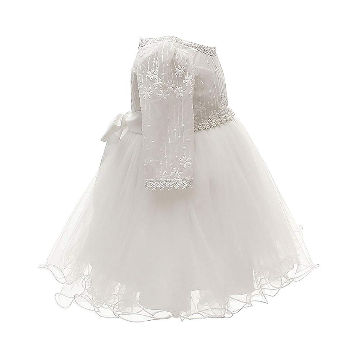 Happy Cherry Baby Girls Long Sleeves Tulle Tutu Dress Christening Baptism Gowns Size 12M - White