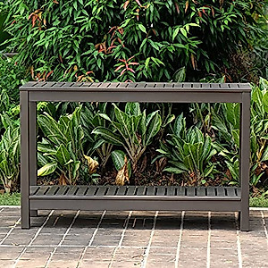 Cambridge Casual Westlake Console Table Indoor Outdoor Multifunctional Buffet Bar Storage Organizer, Solid Wood, Dark Grey