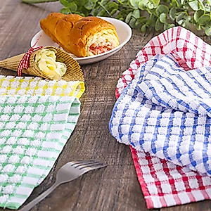 Kitchen Dishcloths 12pcs 11x12 Inches Bulk Cotton Kitchen Dish Cloths Scrubbing Wash Cloths Sets (Mix color)