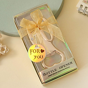 Yuokwer 24 PCS Bottle Openers Gold Birthday Party Favors 60th Anniversary Favors for Guests,Number 60th Birthday Party Decorations Beer Bottle Openers for Party Gift Souvenir Supplies (Gold 60th, 24)