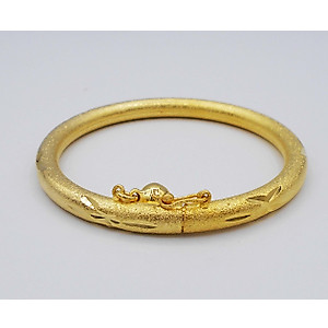 Arrawana77 Bangle Gold Plated 23K 24k Thai Baht Yellow Gold Filled Bracelet Women Jewelry form Thailand