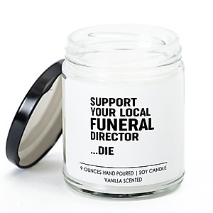 Flairy Land Vanilla Funeral Director Candle - Funeral Gifts