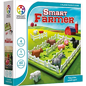 SmartGames Smart Farmer Board Game, a Fun, STEM Focused Cognitive Skill-Building Brain Game and Puzzle Game for Ages 4 and Up