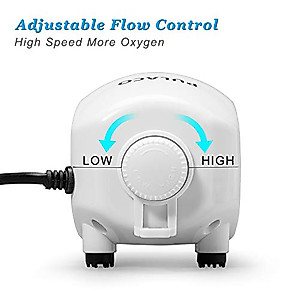 PULACO 210 GPH Ultra Quiet Aquarium Air Pump Dual Outlet, Fish Tank Aerator Pump with Accessories, Under 300 Gallon Fish Tanks