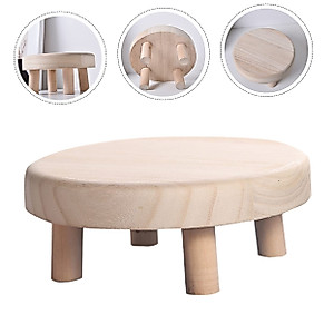 STOBAZA 2pcs Wooden Stool Flower Stand Wood Stool Flower Pot Riser Holder Decorative Plant Holder Bonsai Riser Plant Stands Wooden Plant Riser Plant Riser Holder Potted Plant Decorations