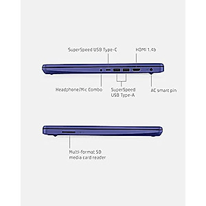 HP 14 Laptop, Intel Celeron N4020, 4 GB RAM, 64 GB Storage, 14-inch HD Touchscreen, Windows 10 Home, Thin & Portable, 4K Graphics, One Year of Microsoft 365 (14-dq0050nr, 2021, Indigo Blue)