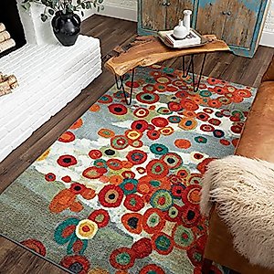 Mohawk Home Tossed Floral Area Rug, 7 ft 6 in x 10 ft, Multicolor