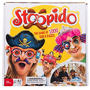 Outset Media Stoopido - The Family Party Game of 1000 Silly Faces - Includes 25 Double-Sided Face Masks for Endless Combinations - Ages 6+