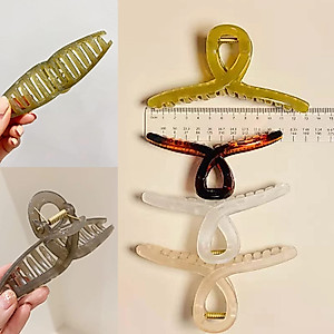 Big Hair Claw Clips - Butterfly Hair Accessories for Women and Girls with Long, Thick Hair - Large 5.1 Jelly Clips, 4 Pcs, Mother's Day Gifts