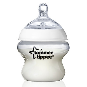 Tommee Tippee Closer to Nature Baby Bottle, Breast-like Nipple Extra Slow Flow, 5 Ounce (3 Count)