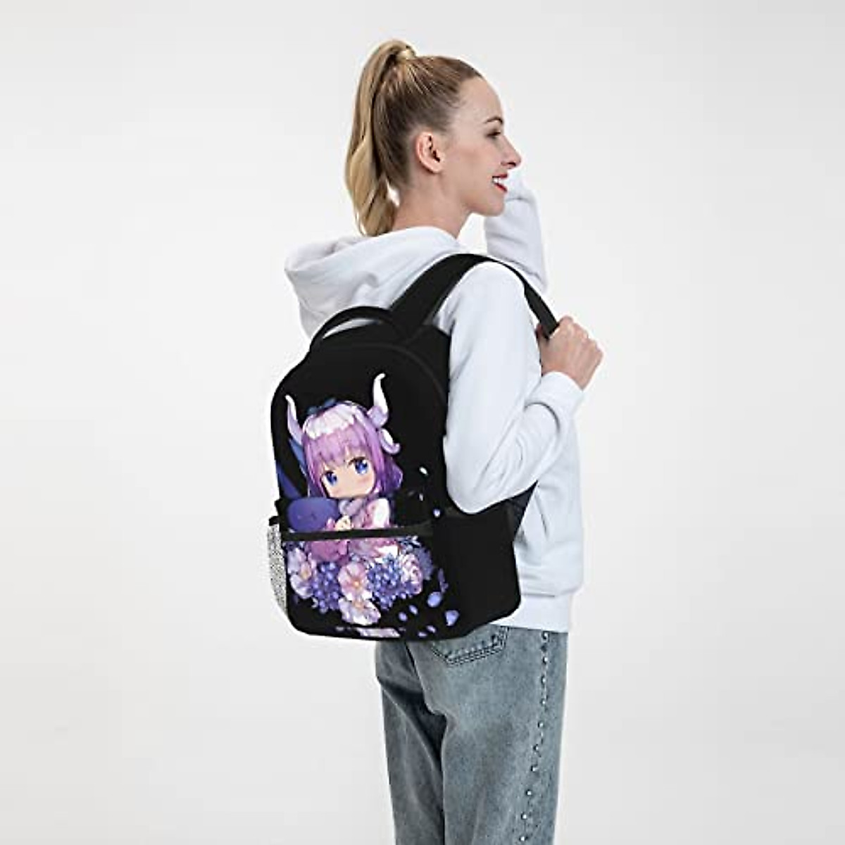 Anime Miss Kobayashi'S Dragon Maid Kanna Kamui Laptop Backpack Boy Girl Casual Bag Travel Daypack Bookbags