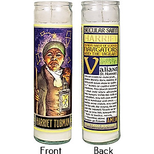 Harriet Tubman Secular Saint Candle - 8.5 Inch Tall Glass Prayer Votive - Made in The USA