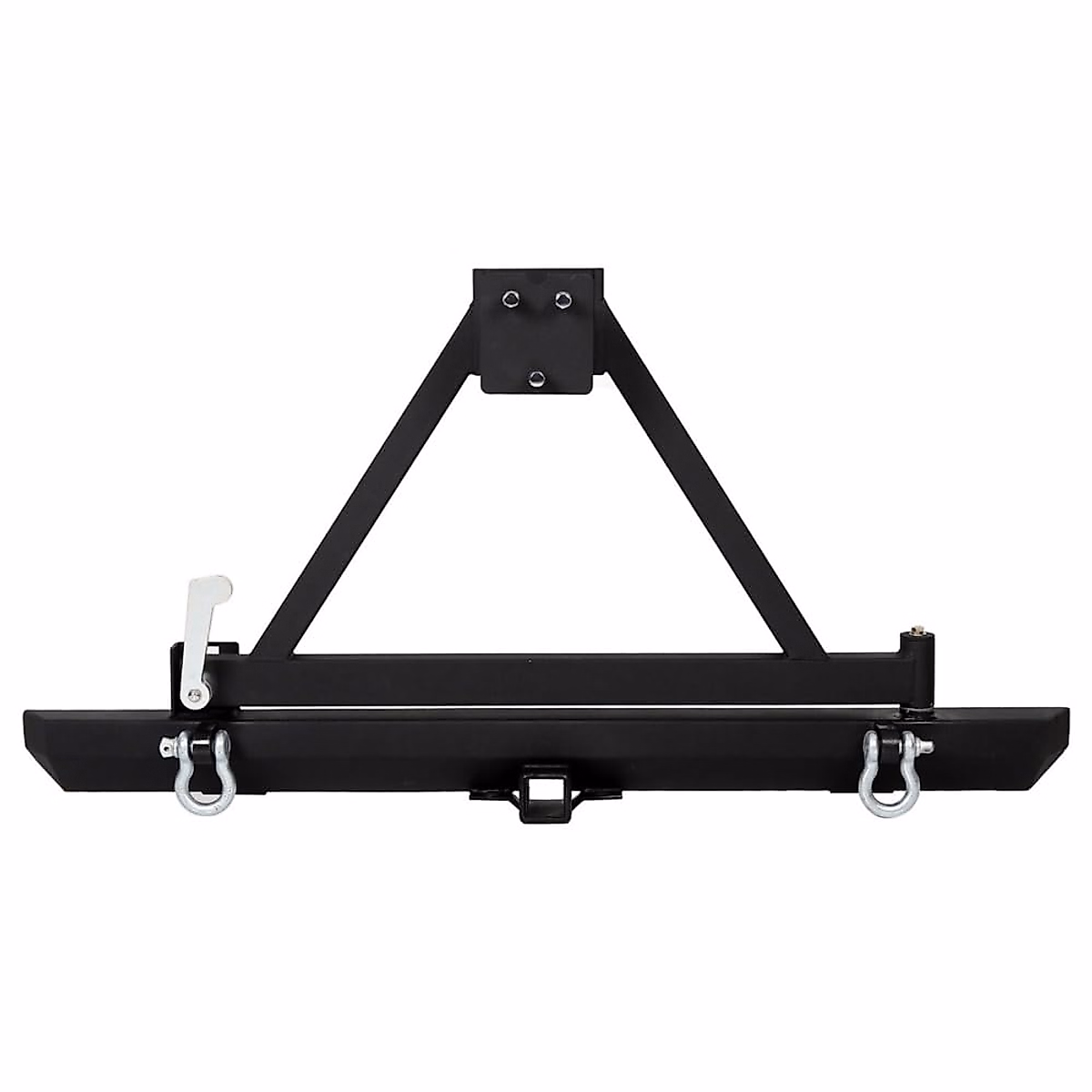 HH Building Rear Bumper with Tire Carrier & D-Ring Fits YJ & TJ (Black, Iron Steel)