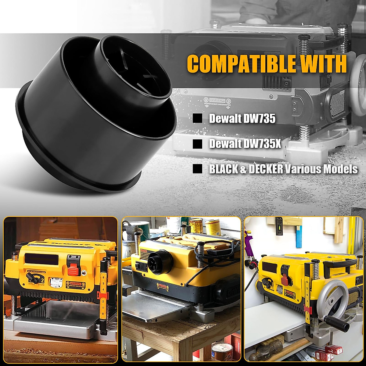 514001148 Planer Vacuum Adapter Replacement for DeWalt DW735 DW735X Planer, Fit for Dewalt Planer Parts