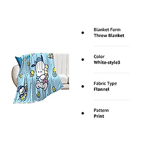 Ladycute P0ch-acc0 Flannel Throw Blanket Cozy Fluffy Prevent Pilling Resist Wrinkles for Bed Living Room Couch Chair Travel 40"x50"