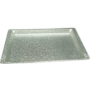 Winco Acrylic Rectangular Textured Tray, Silver