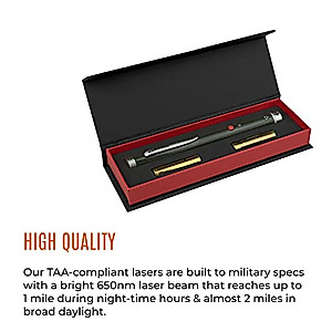 Marathon Multi Symbol Laser Pointer, Red - 1 Mile Night-time Range & Visible in Broad Daylight - 4 Custom Pointers - TAA Compliant - Two AAA Batteries Included