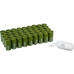 Amazon Basics Dog Poop Bags with Dispenser, 540 Count, Enhanced for Guaranteed Leakproof, Unscented, Includes Leash Clip