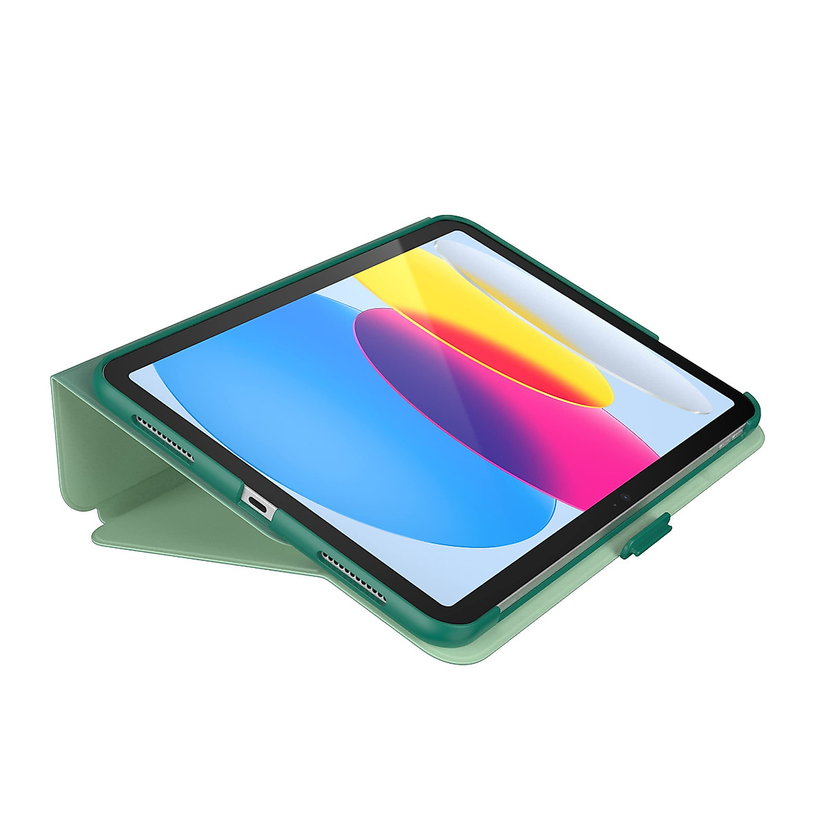 Speck Case for iPad Pro 10th Generation 10.9 Inch - Drop & Camera Protection, Slim Multi Range Stand, Apple Pencil Holder - Fluorite Green/Eggshell Green