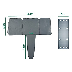 Garden Edging Border,20PCS Plastic Flower Bed Edging for 16ft Edging DIY Decorative Flower Grass Bed Border, (Grey)