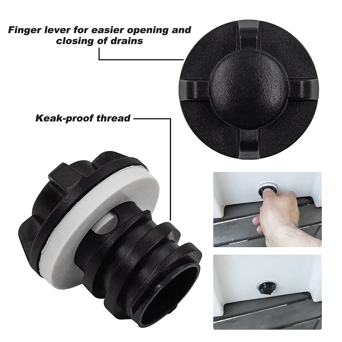 showingo 2 Pack Cooler Drain Plug Replacement for YETI Roadie Tundra Tank Coolers and RTIC Cooler Drain Plug,Great Fit and Doesn't Leak,Easy Drainage,Efficiently Maintains Refrigeration Time!