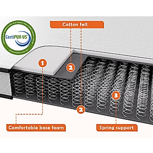 6 Inch Twin Mattress,Medium Firm Hybrid Mattress for Pressure Relief,Twin Mattress for Kids with Memory Foam & Pocket Spring,Bed in a Box for Cool Sleep,Mattress Twin Size,CertiPUR-US Certified