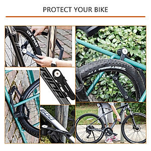 BIGLUFU Bike Lock Bicycle Scooter Motorcycle Folding Locks with 4Keys, Fold Chain Heavy Duty Alloy Steel Foldable Lock with Mounting Bracket 2pc Straps, 86cm/34 Unfolding, 1.92 lbs