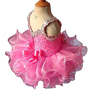 Jenniferwu G037-1 Infant Toddler Baby Newborn Little Girl's Pageant Party Birthday Dress Pink Size 3T