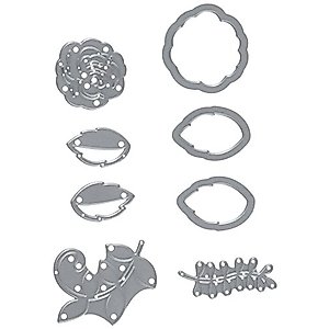 Sizzix Thinlits Die Set Small Flower, Leaves & Vine, 8-Pack