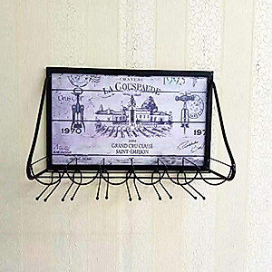 Wine Rack Wall-Mounted Wine Rack Creative Wine Glass Holder Goblet Holder Hanging Wine Rack Put 6 Bottles of Wine and Put 12-18 Glasses