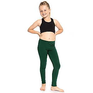 STRETCH IS COMFORT Girl's Cotton Leggings Hunter Green X-Large