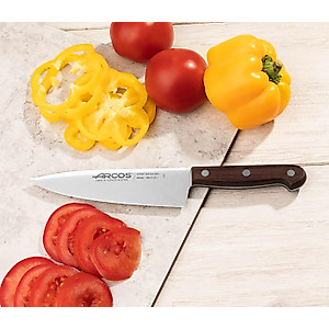 ARCOS Atlantico Series Chef Knife - 6" Nitrum Stainless Steel Blade with Rosewood Brown Handle - Elegant and Durable Design (7"). Atlantico Series. Color Brown