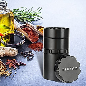 TIRIRS 2" Aluminium Grinder with Large Capacity Storage Container, Best Gift, Black