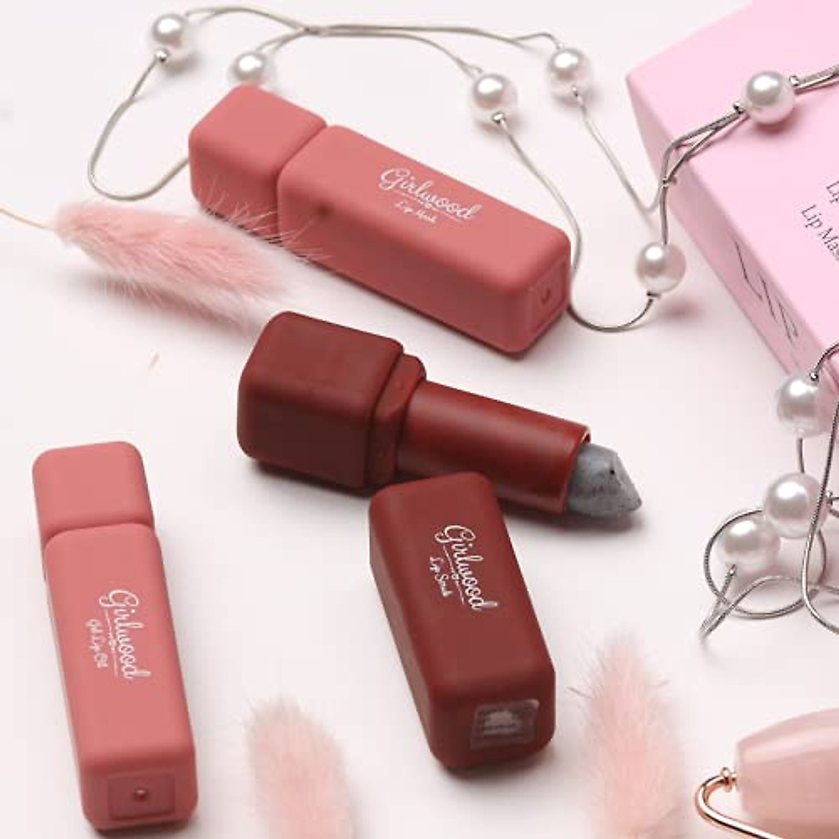 Lip Care Set.Made in Ukraine. Clear Gloss Oil, Balm, Plumper Overnight Mask, Scrub - 4 Lip Care Products - Lip Gloss Kit 4 in 1 - Exfoliator & Moisturizer, Treatment & Repair