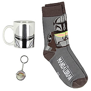 CultureFly The Mandalorian Gift Set with 12oz Mug, Crew socks and Keychain One-Size