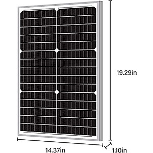 Newpowa 30W(Watt) Solar Panel Monocrystalline12V High Efficiency PV Module for Rv Marine Boat Water Pump Off Grid (30W Waterproof Kit)