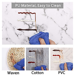 Marble Faux Leather PU Placemats, Set of 4, Washable, Stain Resistant for Dining Room Kitchen Table Decor