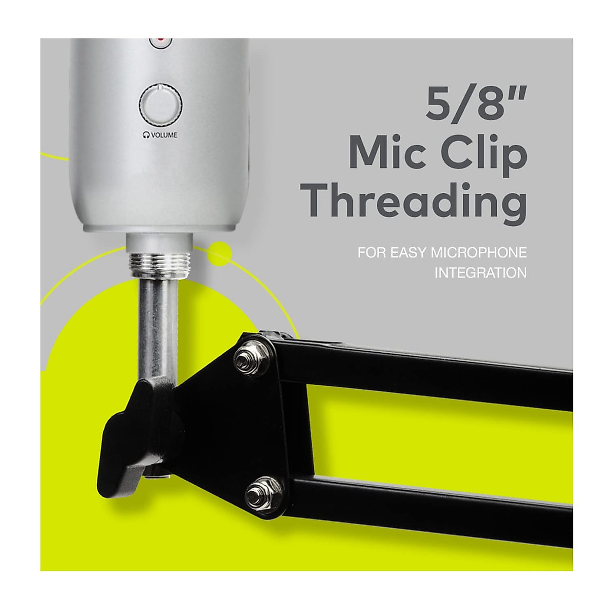 Knox Gear Studio Boom Microphone Arm Stand for Microphones, Gaming, Podcast, and Recording Boomarm Mic Stand for Desk, 5/8 Inch Thread