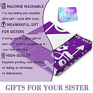 Sisters Gifts from Sister, for Sister, Gifts for Sister Throw Blanket, Sister, Birthday Gifts for Sister from Sister, Sister Gifts，Soft Purple Blanket 50" X 60"