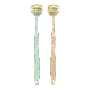Lindo Eco-Friendly Tongue Cleaners, Tongue Scrapers, Oral Care Cleaners, Reduce Bad Breath, Soft Silicone Bristles, Natural, Vegan, 2 Pack