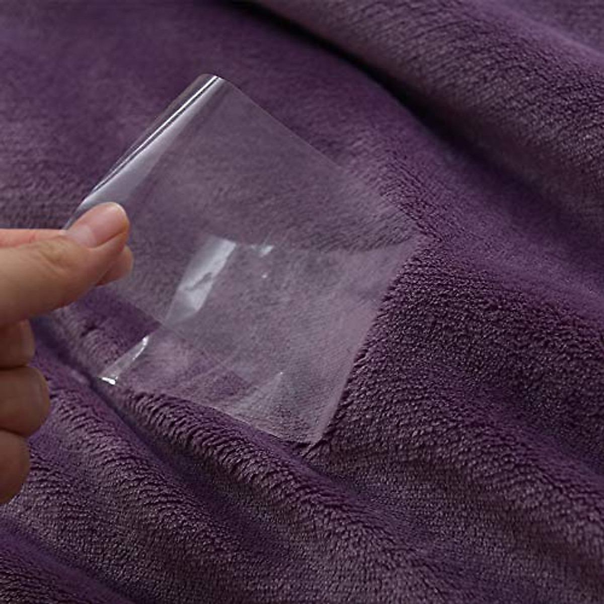 NANPIPER Couch Blanket Reversible Sherpa Flannel Blanket Ultra-Soft Plush Warm Fleece Microfiber (60"x80",Cassis Purple)