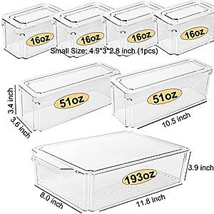 Set Of 7 Fridge Organizer Stackable Refrigerator Organizer Bins with Lids, Kitchen Organization and Storage Clear Plastic Storage Bins, BPA-Free Pantry Storage Bins for Food, Drinks, Fruits, Vegetable