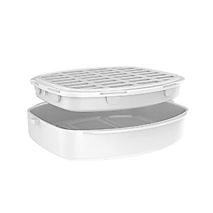 DOGNESS Pet Fountain Cat Water Dispenser Healthy and Hygienic Drinking Fountain 2L Automatic Electric Water Bowl for Dogs, Cats, Birds and Small Animals (White)